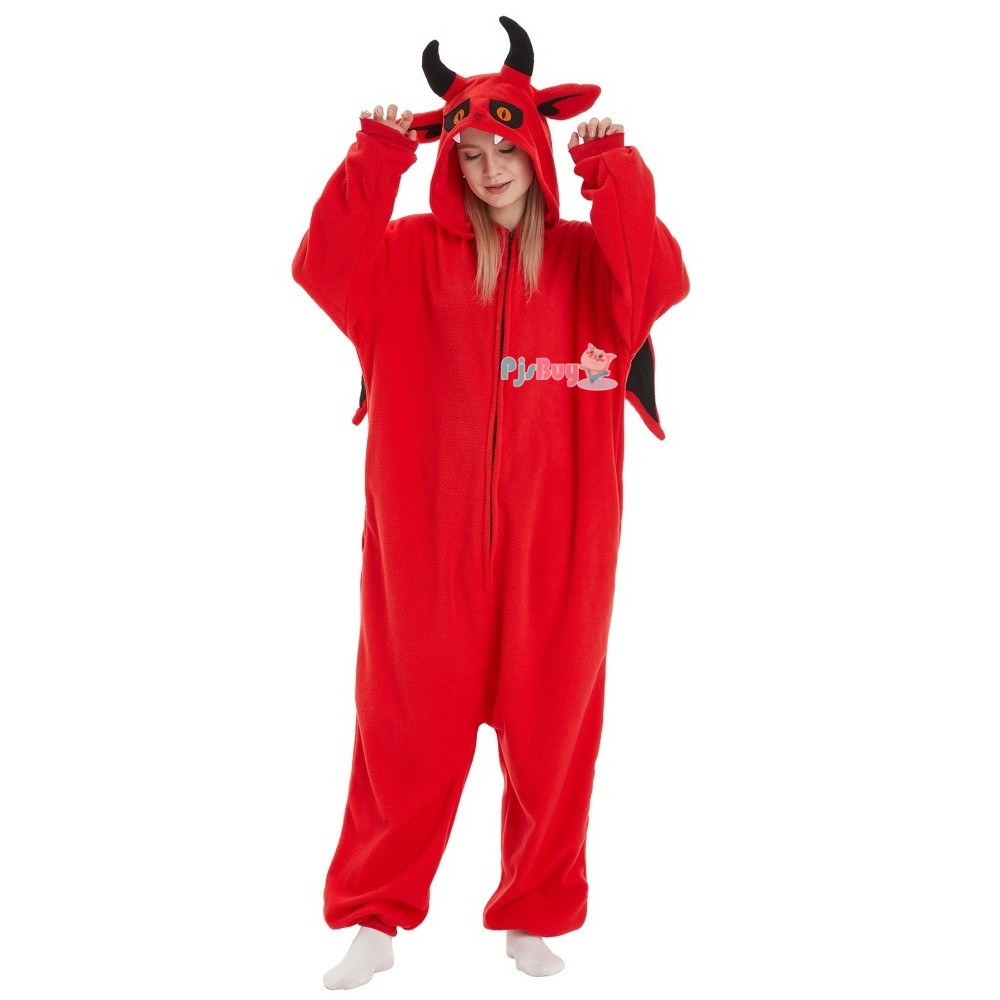 Devil Onesie for Adult Cute Easy Halloween Costume Party Outfit - Pjsbuy