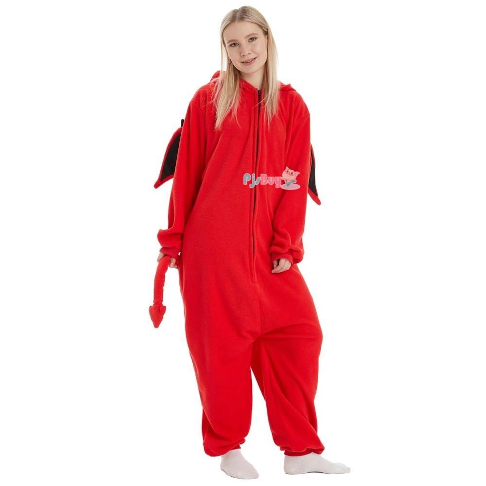 Devil Onesie for Adult Cute Easy Halloween Costume Party Outfit - Pjsbuy
