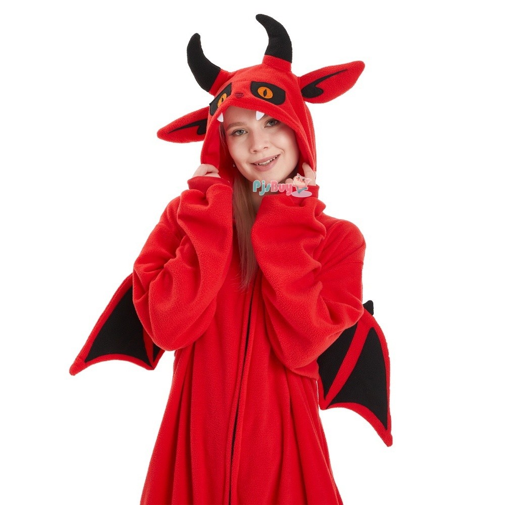 Devil Onesie for Adult Cute Easy Halloween Costume Party Outfit - Pjsbuy