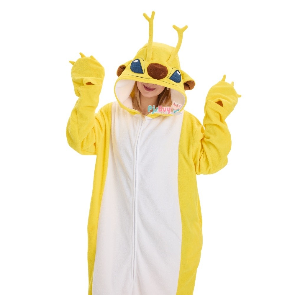 Yellow Stitch Sparky Onesie for Adult Cute Easy Halloween Costume Party ...