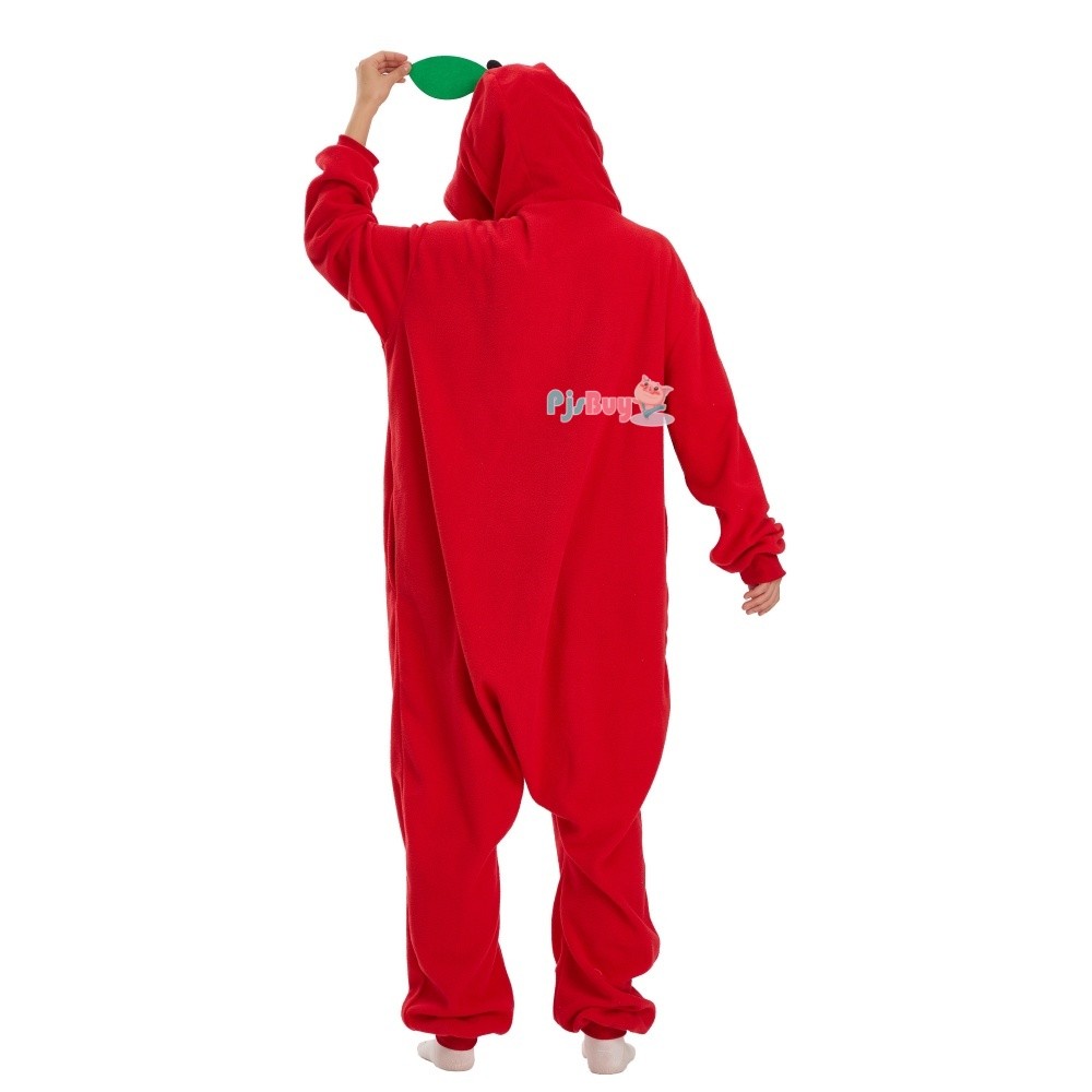 Red Apple Onesie for Adult Cute Fruit Halloween Costume Party Outfit ...