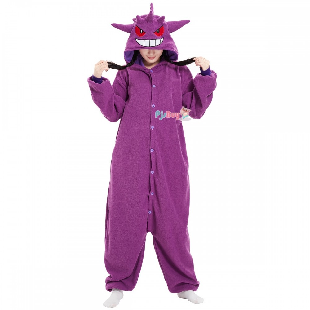 Gengar Onesie for Men & Women Cute Easy Halloween Costume Party Outfit ...
