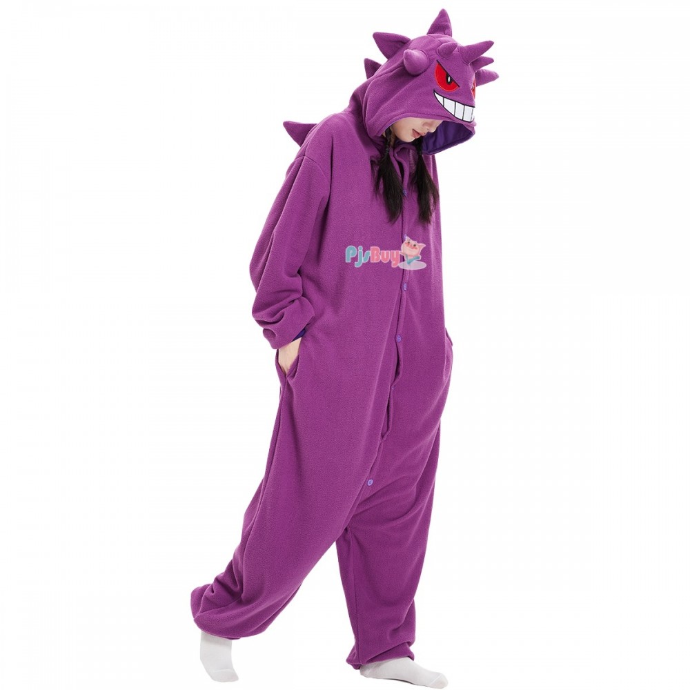 Gengar Onesie for Men & Women Cute Easy Halloween Costume Party Outfit ...
